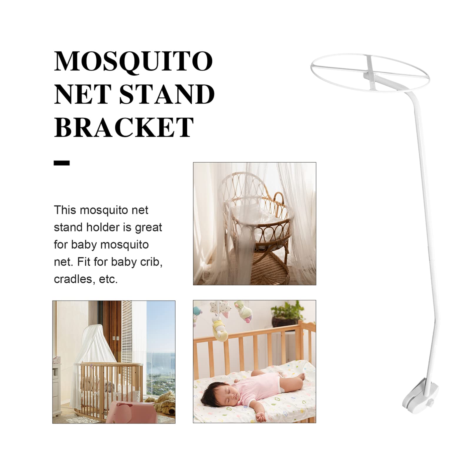 jojofuny 1 Set Net Holder, Net Accessories, for Crib Cot Bed Clip On Bracket