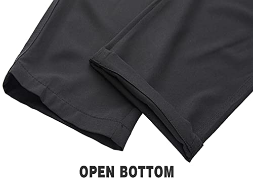 Rdruko Men's Casual Pants Lightweight Breathable Quick Dry Hiking Running Active Sports Trousers(Black, US L)
