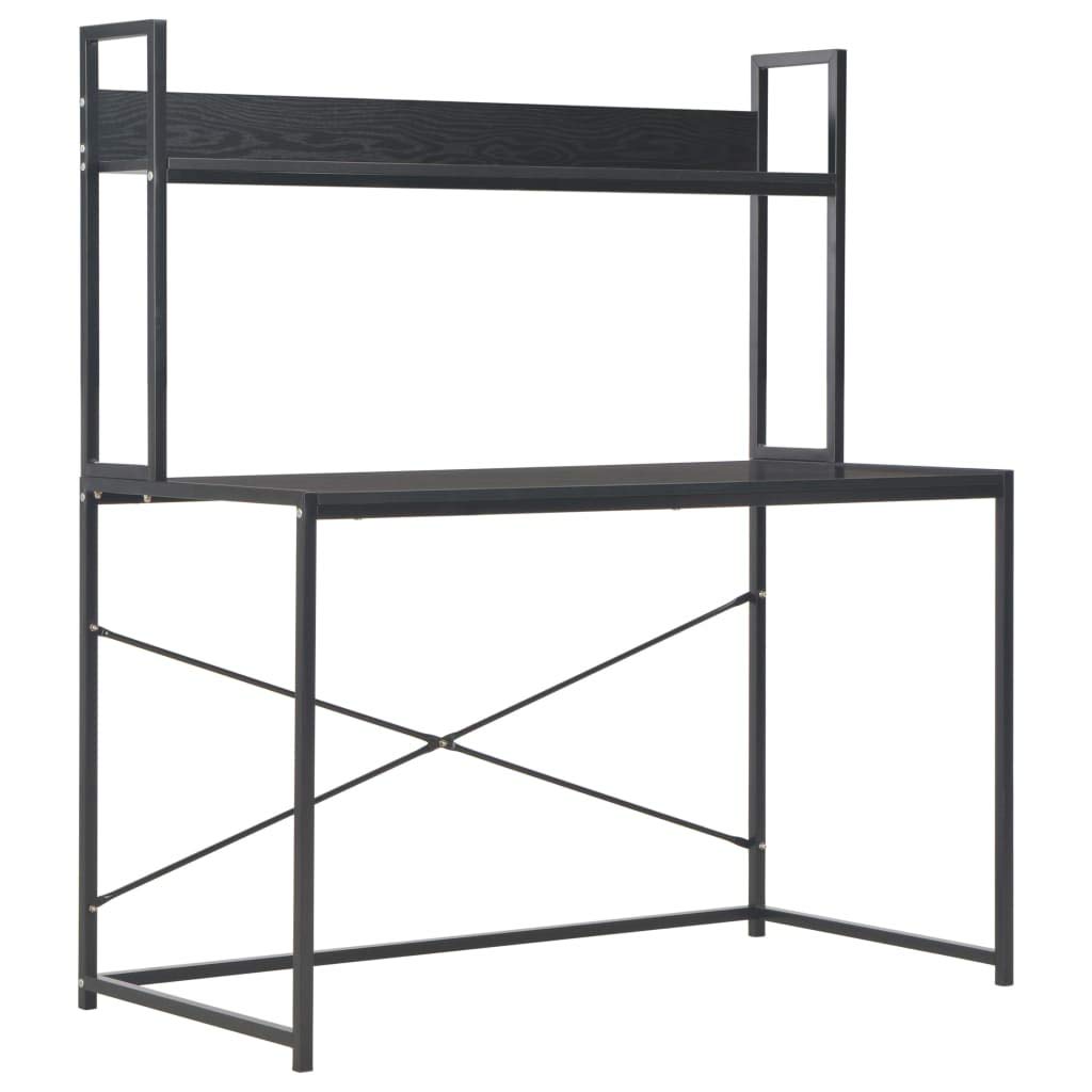 CUSON Computer Desk 47 inch with Bookshelf | Modern Writing Workstation Table for Office Home | Black Engineered Wood with Metal Frame | 47.2" x 23.6" x 54.3"