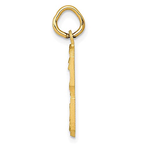 Diamond2Deal 14k Yellow Gold Medium Diamond-Cut Number 3 Charm Fine Jewelry for Women