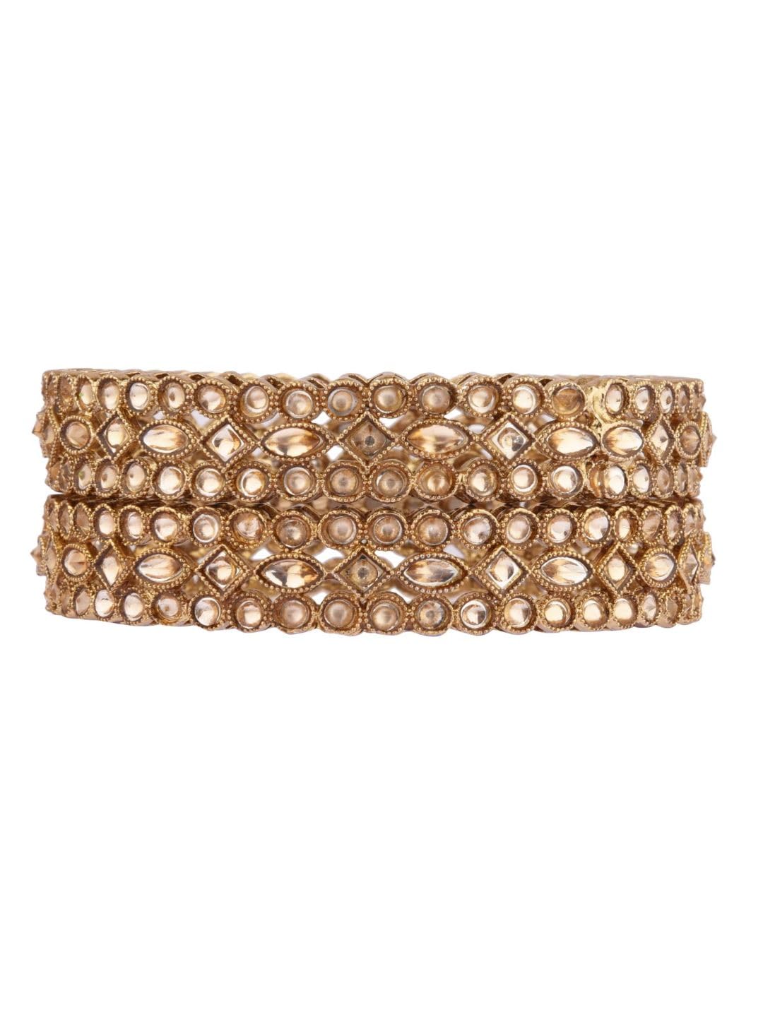 Efulgenz Indian Bangle Set Bollywood Crystal Kundan Bangle Bracelet Jewelry for Women