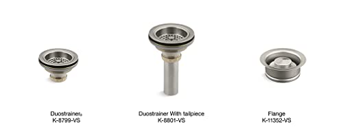 KOHLER K-8799-VS Duostrainer Sink Strainer, 1.5, Vibrant Stainless