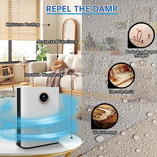 PTHRAOUTA dehumidifier for basement bathroom RV home closet indoor indoor 33.8 oz water tank(800 sq.ft) small dehumidifiers safe mini drainage auto-off odor removal 2 duak-core portable dehumidifier 5 colorful lights remove moisture quite silent car deh