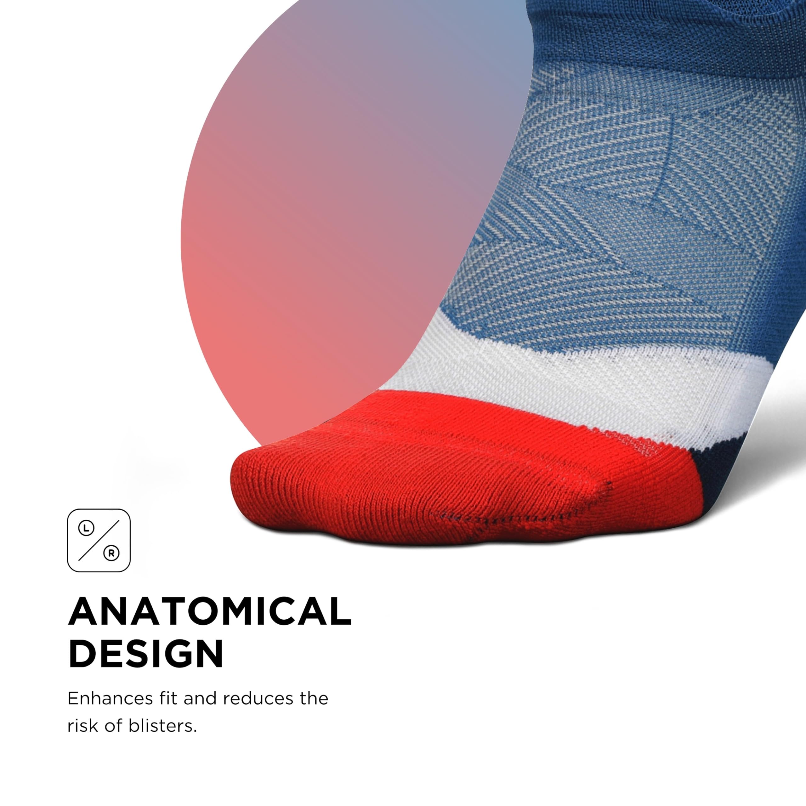 Feetures Elite Light Cushion No Show Tab Ankle Socks - Sport Sock with Targeted Compression - Gingerbread Man, L (1 Pair)