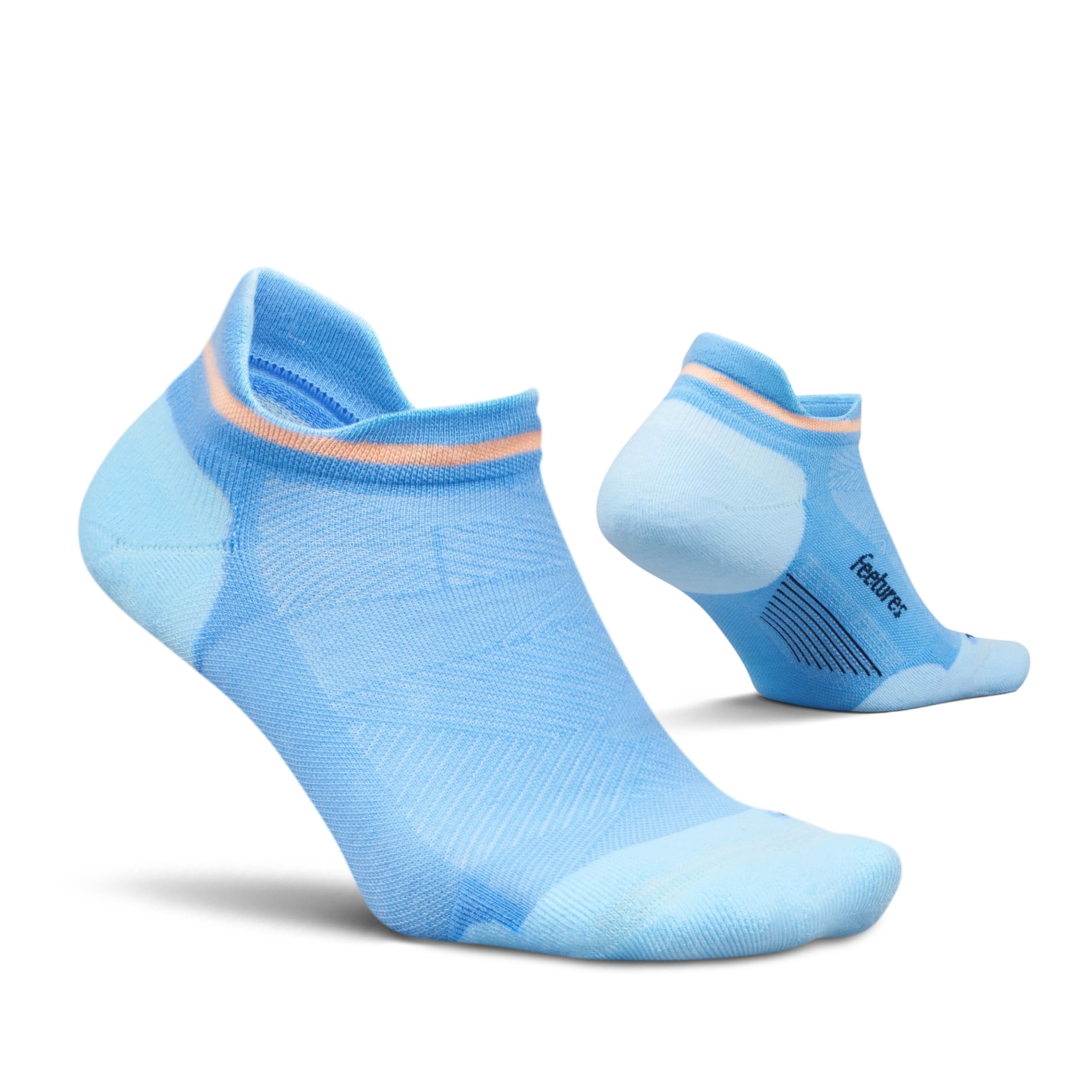 Feetures Elite Max Cushion No Show Tab Ankle Socks - Sport Sock with Targeted Compression - Lace Up Lavender, M (1 Pair)