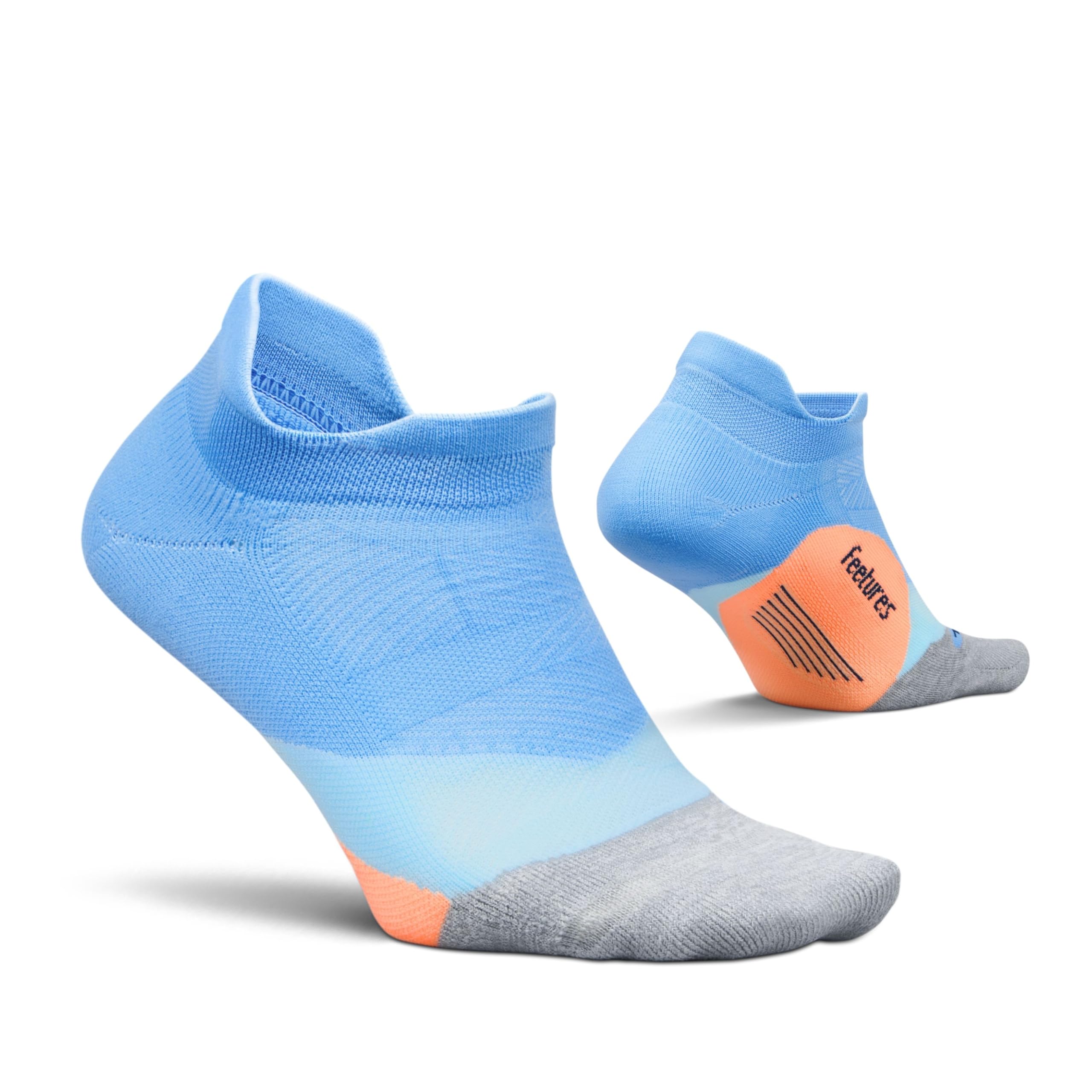 Feetures Elite Light Cushion No Show Tab Ankle Socks - Sport Sock with Targeted Compression - Bust Out Black, M (1 Pair)