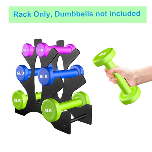 OKUGAFIT Dumbbell Rack, Weight Rack for Dumbbells, Dumbbell Rack Stand Only, Metal Weight Rack for Home Gym Exercise (without dumbbells)