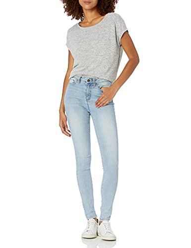 Daily Ritual Women's Cozy Knit Dolman Short-Sleeve Tie-Back Shirt, Heather Grey, X-Large