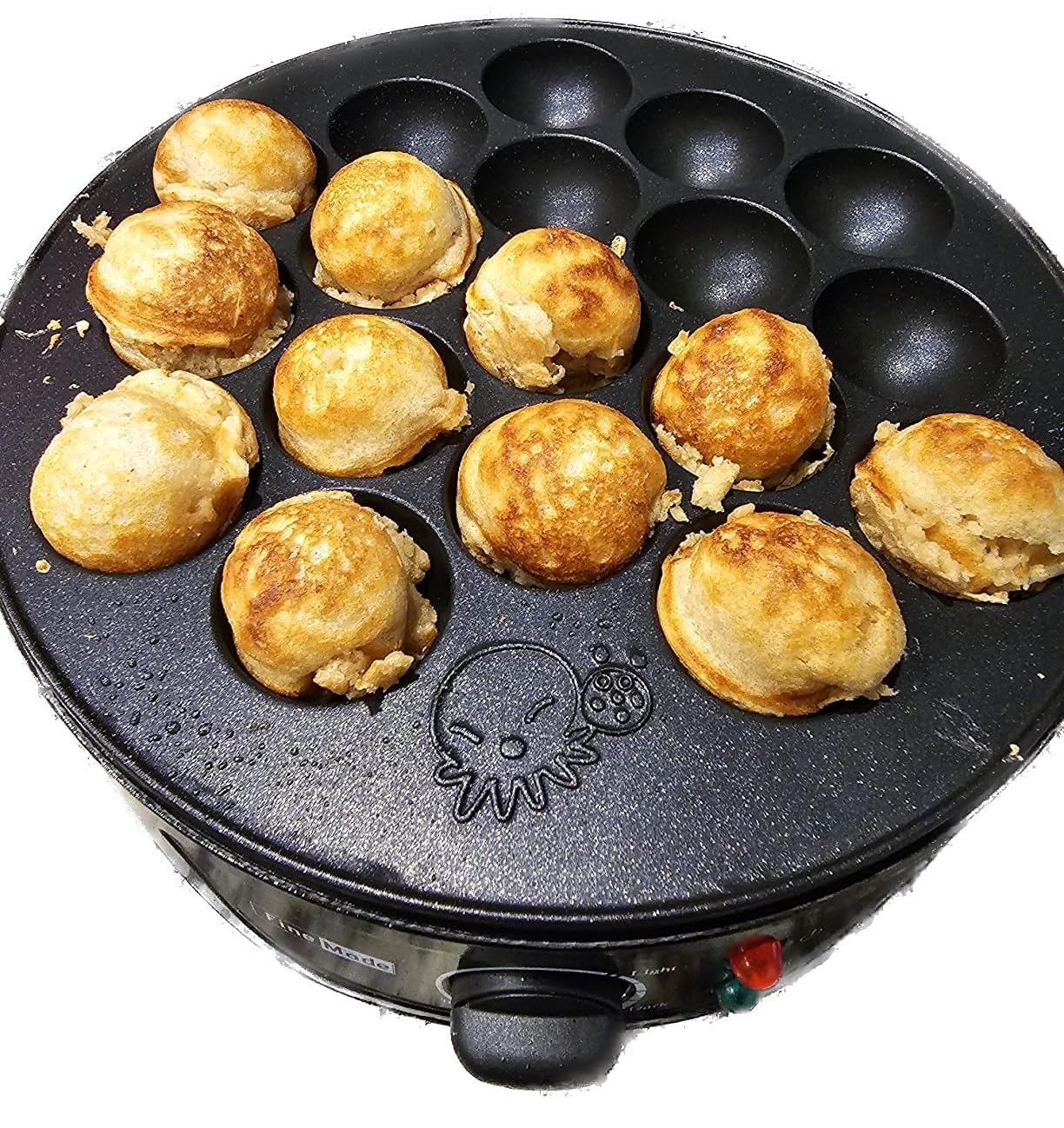 KZU 18-Hole Takoyaki Maker, 700W Electric Octopus Ball Pan with Decent Temperature Control, Non-stick Takoyaki Pan, Non Stick Cake Pop Pan