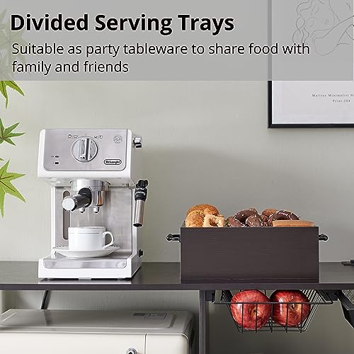 Lovitgo Buffet Cabinet with Coffee Station Organizer, Farmhouse Coffee Bar Cabinet with Adjustable Shelves, Wooden Sideboard, Kitchen Buffet Furniture for Kitchen Dinning Room Living Room Hallway