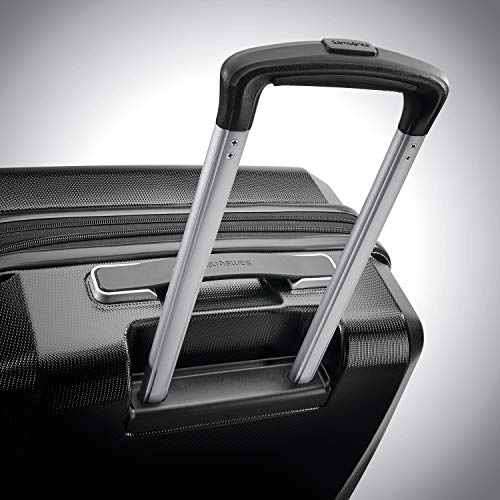 Samsonite Winfield 3 DLX Hardside Expandable Luggage with Spinners, Checked-Medium 25-Inch, Black