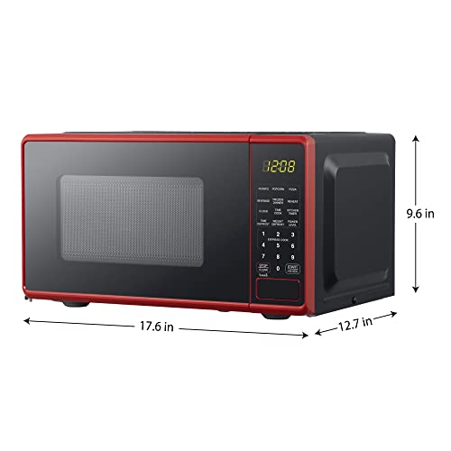 Red Digital Microwave Oven Proctor cooking and defrosting child safety lock
