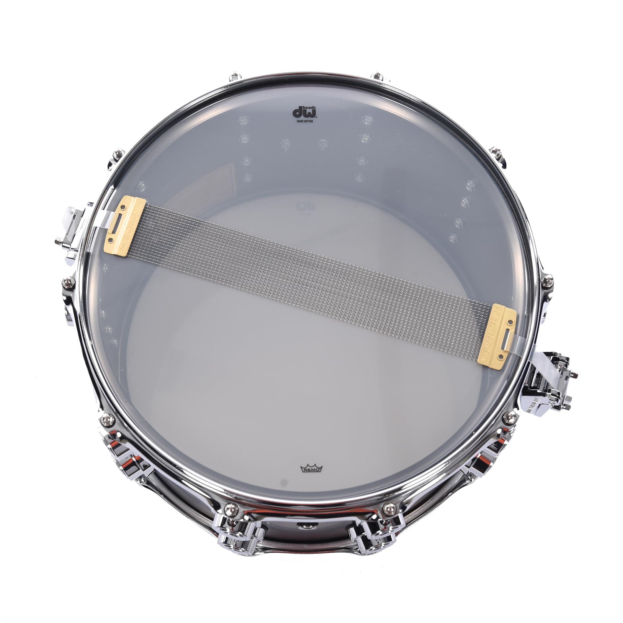 DW Collector's Series Metal Snare Drum - 8 x 14 inch - Satin Black Over Brass