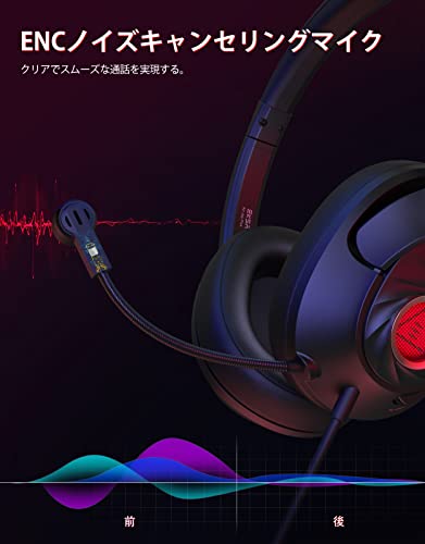EKSA Ultralight USB Gaming Headset, Computer Headphones with AI Intelligent Noise Cancelling Microphone, 7.1 Surround Sound, Wired Headset for PC, PS4, PS5, Switch, Computer, Laptop