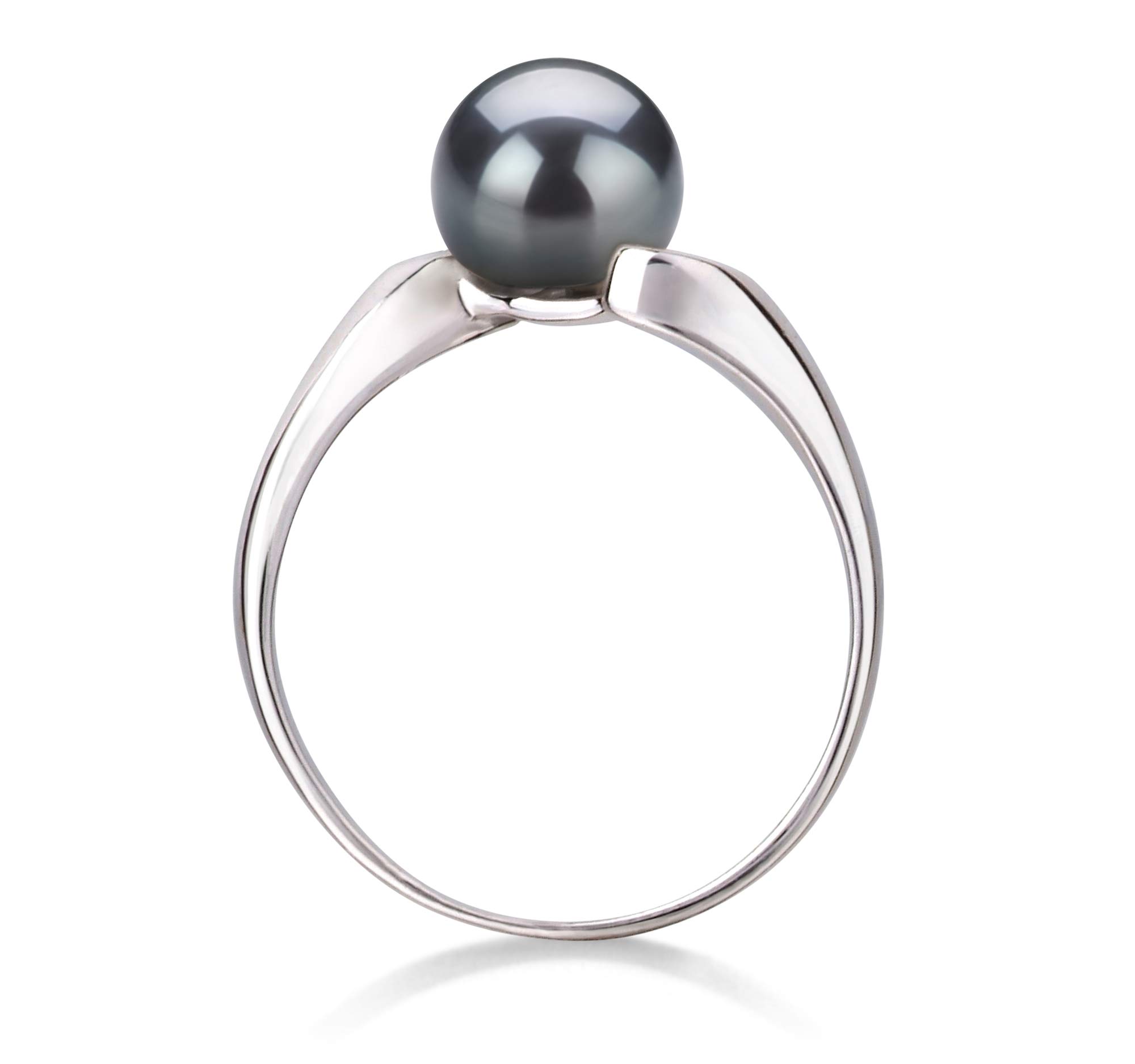 Dana Black 6-7mm AAA Quality Freshwater 925 Sterling Silver Cultured Pearl Ring For Women - Size-7