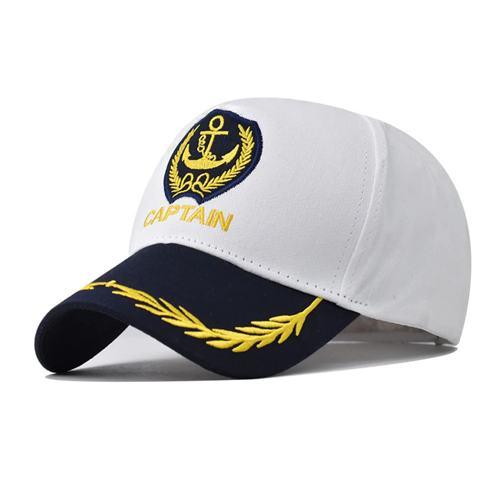 GUDVES Captain Hat Baseball Caps Nautical Marine Sailor Navy Hats, Adjustable Captain Boating Baseball Caps (Baseball Caps)