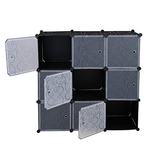 KOUSI Portable Cube Storage Organizer- 14"x14" Cube Cube Organizer Storage Organizer Clothes Storage Storage Shelves Shelf for Clothes Plastic Dresser Storage Cubes,Black (8)