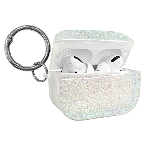 Tucana Cute Shining Airpods Pro Case for Women and Girls, Bling Glitter Hard Case Compatible with Apple Airpods Pro Charging Case (Gold)