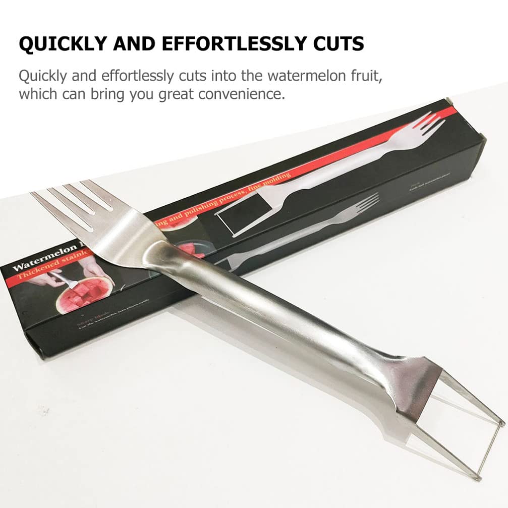 IMIKEYA 2PCS Watermelon Slicer Cutter:2-in-1 Watermelon Slicer Stainless Steel Watermelon Cutter Slicer Fruit Forks Slicer Knife for Kitchen Gadget