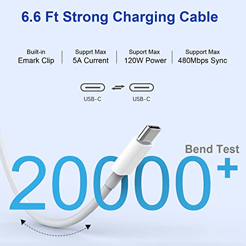 Mac Book Pro Charger - 120W USB C Fast Charger Adapter Compatible with MacBook Pro & MacBook Air 13, 14, 15, 16 inch, iPad Pro, Samsung Galaxy and All USB C Device, Included 6.6ft USB-C to C Cable