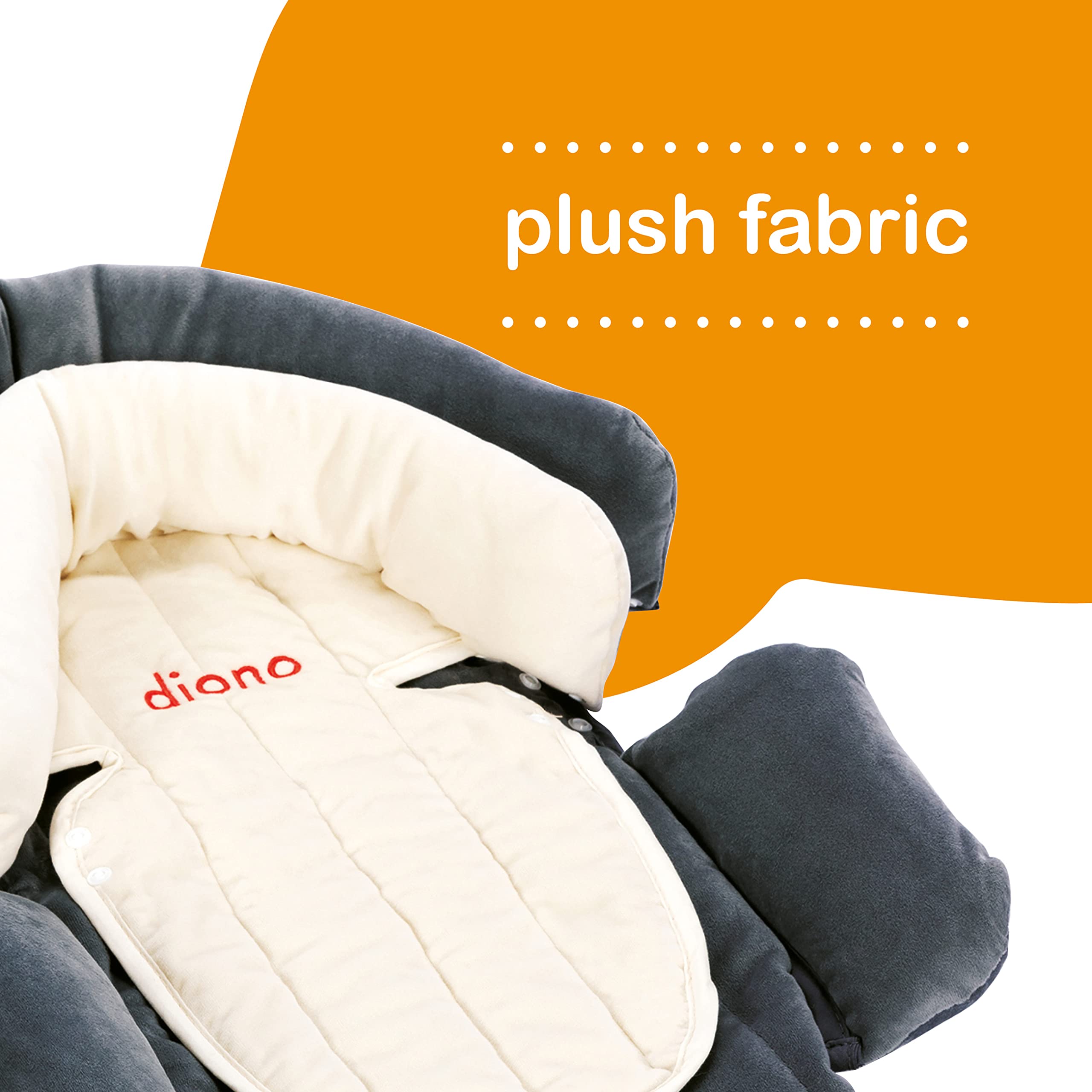 Diono Cuddle Soft Pack of 2 Baby Head Neck Body Support Pillows for Newborn Baby Super Soft Car Seat Insert Cushion, Perfect for Infant Car Seats, Convertible Car Seats, Strollers, Gray