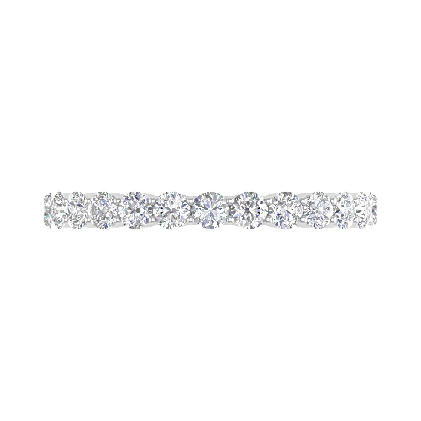FINEROCK 1.01 Carat Prong Set Diamond Eternity Ring Band in 14K White Gold (Ring Size 7) (I1-I2 Clarity)