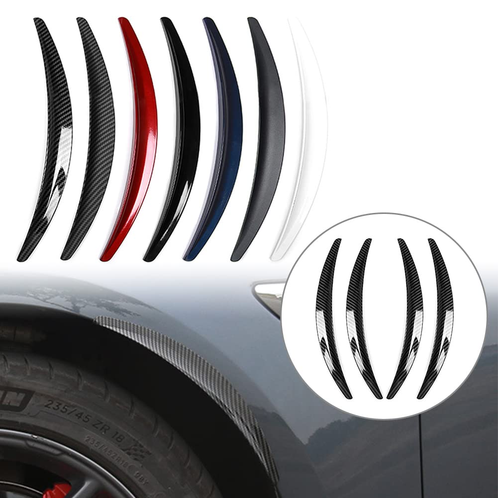 DAMAI Car Wheel Eyebrow Arch Edge Trim Side Fender Flare Strip Anti-Scratch For Tesla Model 3 2017-2020, Red