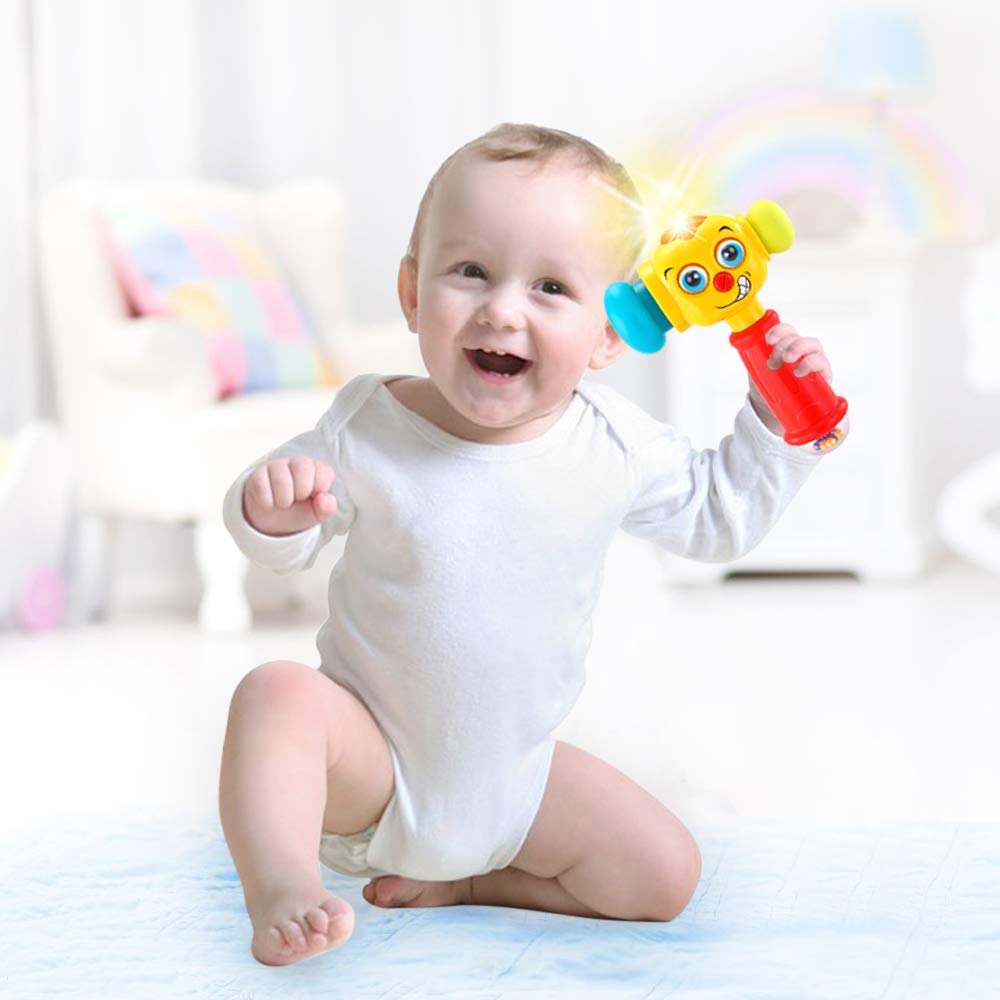 VATOS Musical Light Hammer Toy for Babies 12-18 Months - Infant Hammer with Sounds and Lights for 1 Year Olds