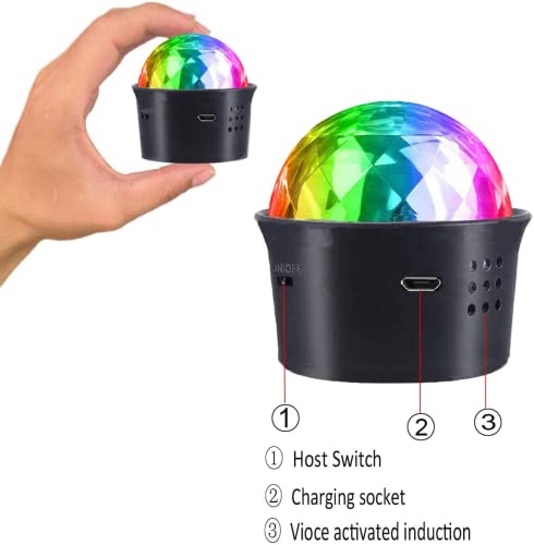 Mini Disco Light,Sound Activated Multi-Coloured Disco Ball Light USB Rechargeable Battery Disco Lights for Parties,Car Disco Ball,Disco Lights for Parties,Christmas Lights
