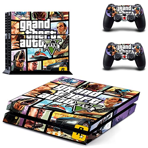 For PS4 PRO - Game Grand GTA Theft And Auto PS4 or PS5 Skin Sticker For PlayStation 4 or 5 Console And Controllers Decal Vinyl DUC-5436