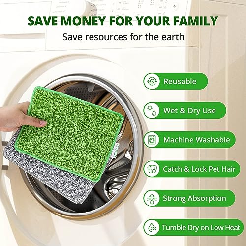 Zavrski Baseboard Cleaner Tool with 58" Long Handle Wall Cleaner Mop with Extendable Handle 4 Reusable Cleaning Pads Baseboard Duster for Washing Walls, Ceiling, Floor, Window