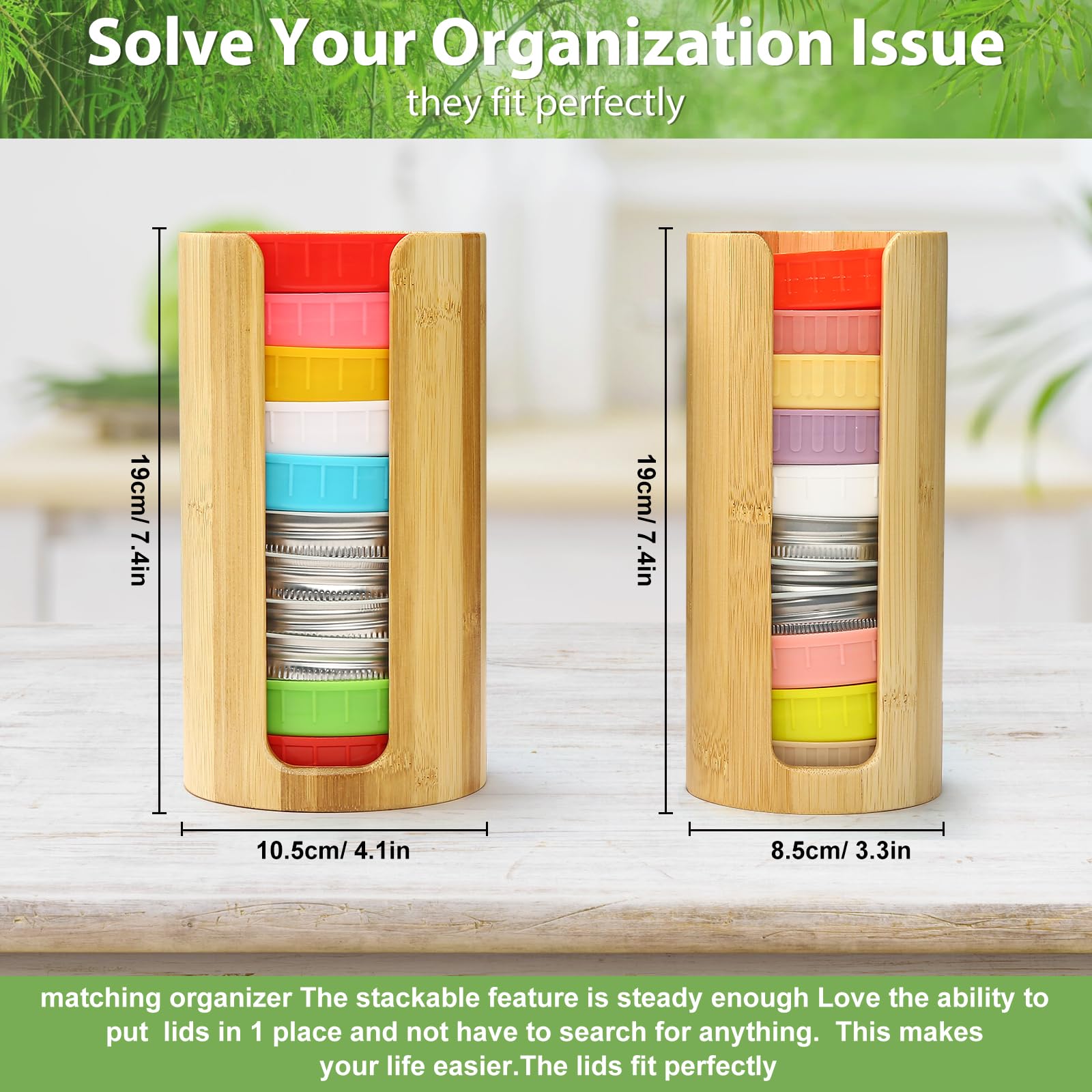 PZHZ Mason Jar Lid Organizer Suitable for Canning Lids、Ball Mason Jar Lids Plastic Mason Jar Lids 2PCS(WIDE®ULAR