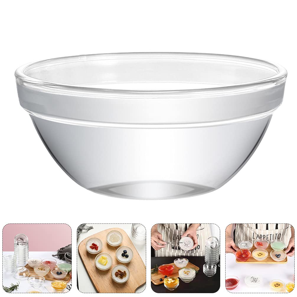 Glass Dessert Bowls Glass Pudding Bowls, Clear Glass Custard Cup Small Glass Bowls, Mini Trifle Bowl Glass Bowls for Ice Cream, Fruit, Pudding, Snack, Cereal, Nuts 6 Pcs (6x3cm)