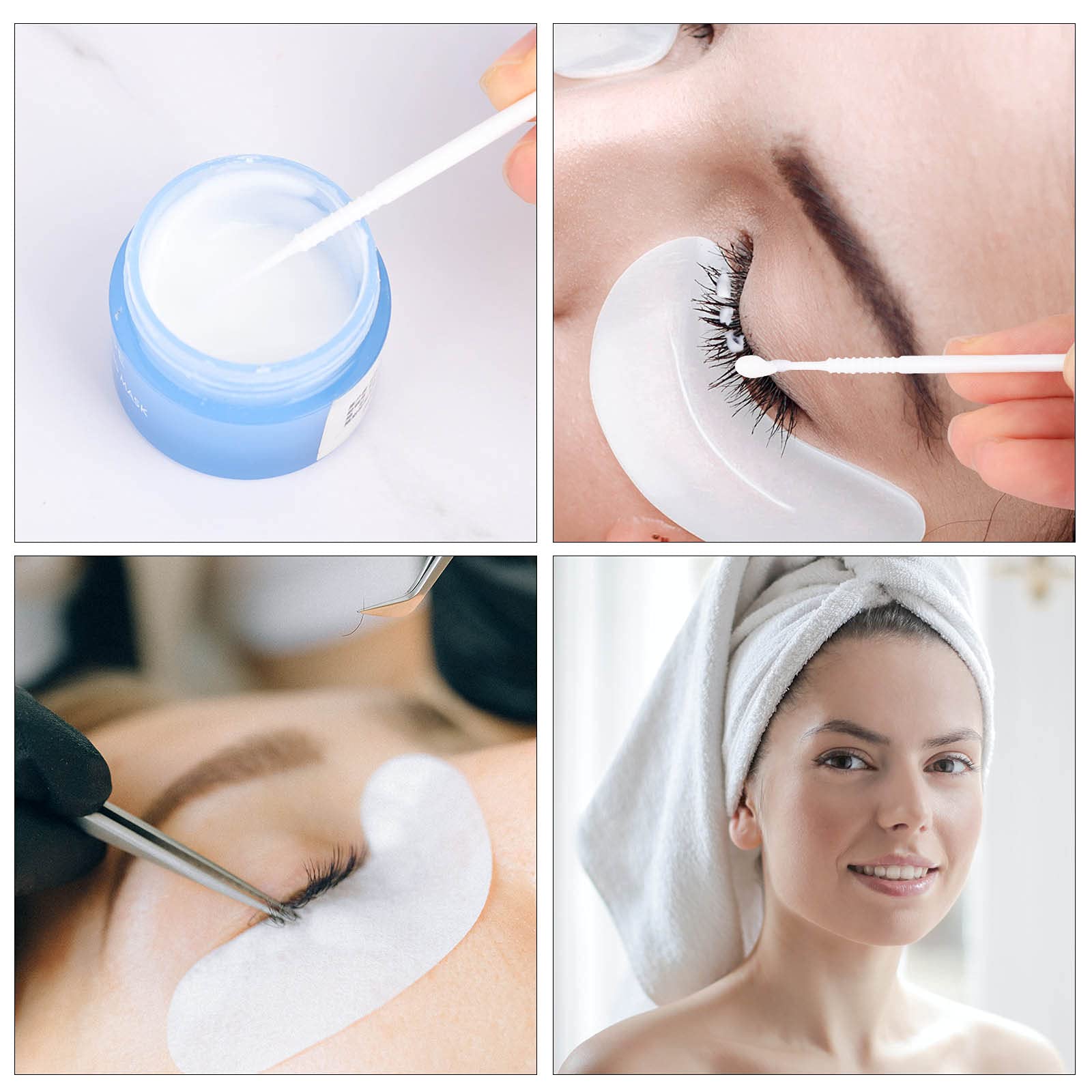 Dming 200 Pieces Disposable Micro Brush Applicator Microswabs for Eyelash Extension Removing Tools, Mini Cotton Swab Brushes for Makeup and Personal Care (White)
