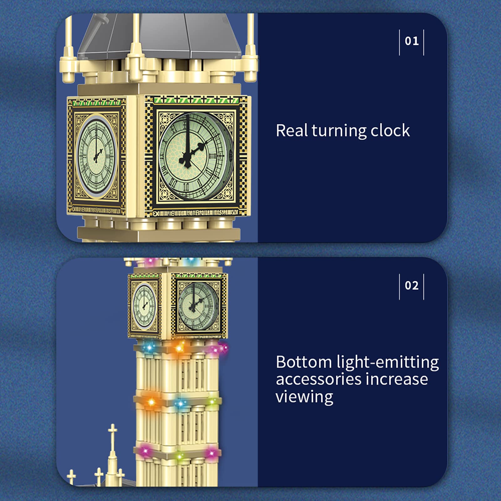 FEIDAMA Big Ben Building Set Model Kit with Lighting and Real Clocks, Architecture London World Famous Architectural Model Toys Gift for Kids and Adults(815pcs)