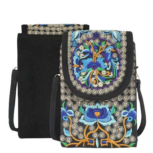 Forever Haru Latest Retro Lady Cell Phone Bag Crossbody Shoulder Wallet Purse Handbag Pouch, Multicolor