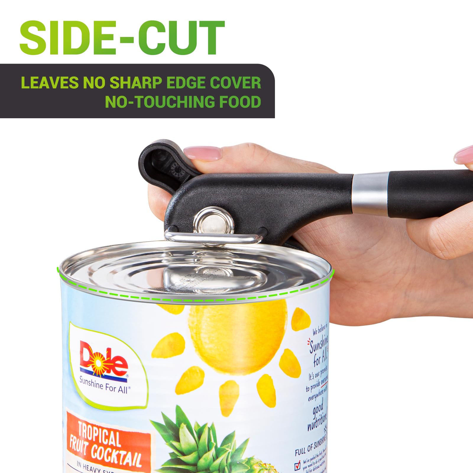 JPH Can Opener - Safe Tin Opener, Update Manual Can Opener with Non-Slip Handle Smooth Edge Ergonomic Handle Stainless Steel for Elderly