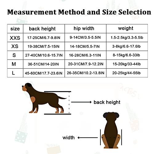 QingYi Dog Wheelchair , Adjustable Animal Exercise Wheels,Cart Pet Wheelchair for Handicapped Hind Legs Small Pet/Cat/Dog Red