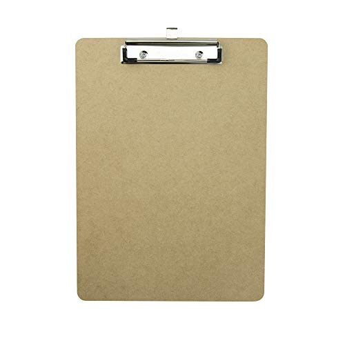 Saunders US-Works 05512 Recycled Hardboard Clipboard - Brown, Letter Size Writing Board with Low Profile Clip