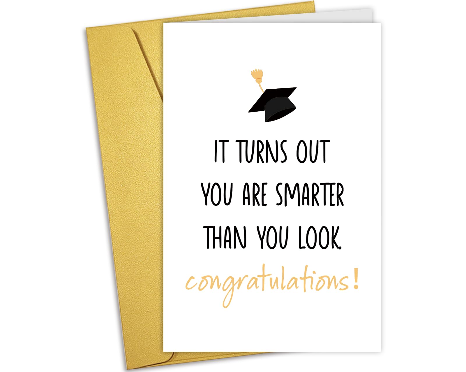 Nchigedy Funny Graduation Card for College High School, Humorous Grad Card for Him Her, Congratulations Graduation Card for Son Daughter, You Are Smarter Than You Look