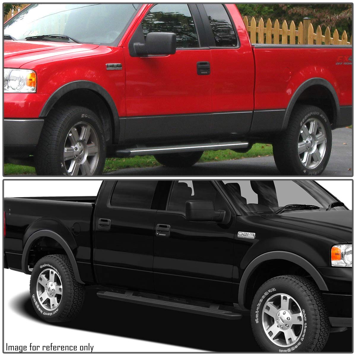 DNA Motoring IF-10019-MBK 4 Pcs OE Factory Style Wheel Fender Flares Compatible with 04-08 F-150 5'5" 6'5" 8' Style Side Bed / 06-08 Mark LT 5'5", 6'5" Beds