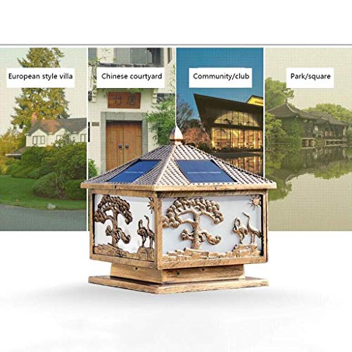 DIAOD Outdoor Lighting Solar Column Headlights Outdoor Waterproof Garden Lights Wall Pillar Headlights Villa Doorpost Lights Home Garden Viewing Lights with Remote Control (Size : S)