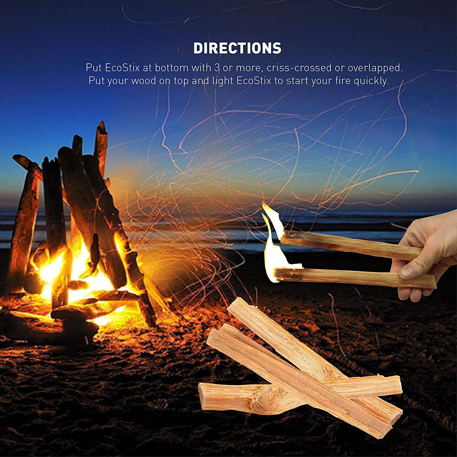 EasyGoProducts Eco-Stix Fatwood Fire Starter Kindling Firewood Sticks – 100% Organic – Firestarter for Wood Stoves, Fireplaces, Campfires, Bonfires, 20 Lbs