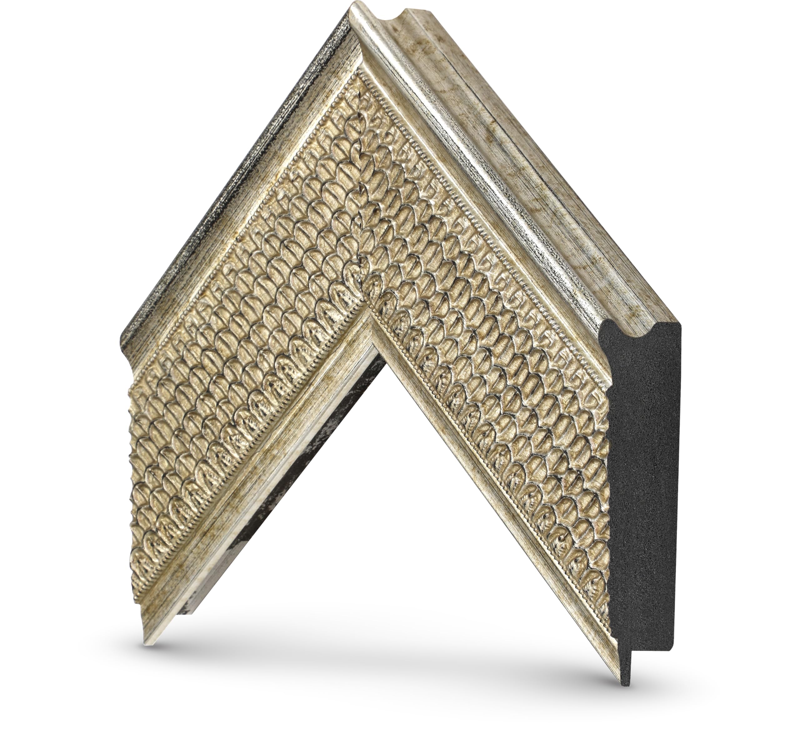 Deco TV Frames - Gatsby Silver Smart Frame Compatible ONLY with Samsung The Frame TV (3" Color Chip, 3" Sample)