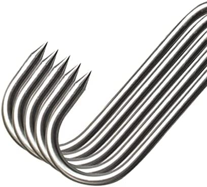 Meat Hooks,20Pcs Premium Stainless Steel Butcher's Hook,Meat Hook Tool for Hot and Cold Smoking,Butchering,Hunting,Chicken Hunting Smoking, Grill Hook Tool (5.9IN 20PCS)