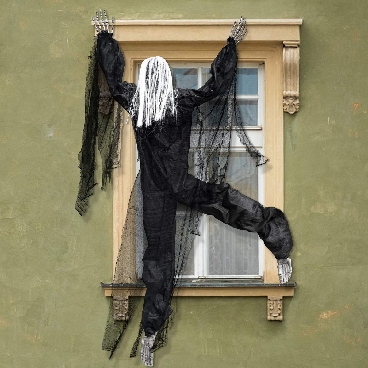 Evoio Halloween Zombie Decorations Outdoor Scary Creepy Climbing Zombie, 62 Inch Life-Size Hanging Climbing Zombie, Perfect Scary Halloween Zombies for Haunted House Yard Tree Outdoor Halloween Decor