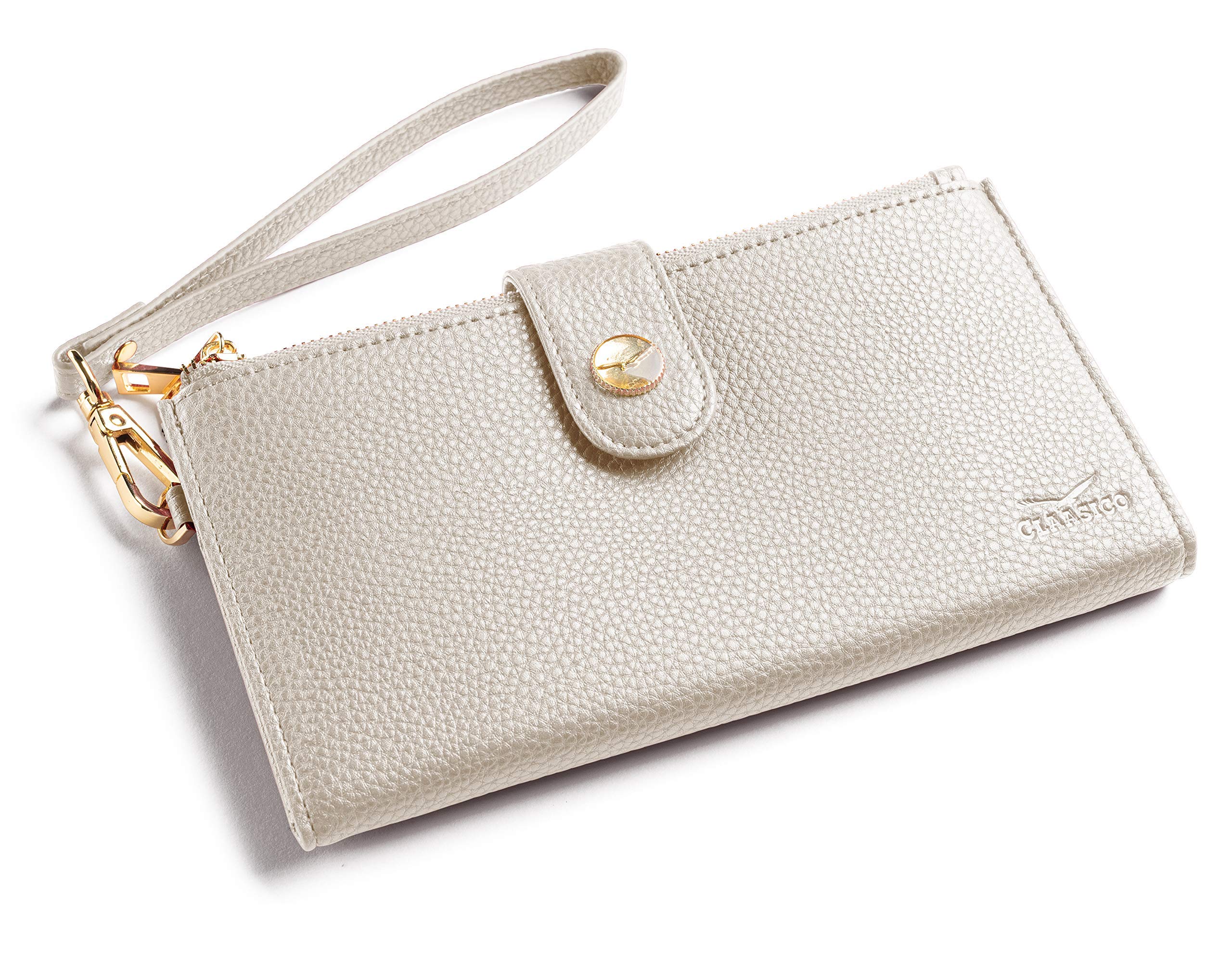 Women’s RFID Wristlet Wallet & Phone Holder | Multi Credit Card Bifold Organizer w/Zipper Pockets & Sweetly Packed in Gift Box