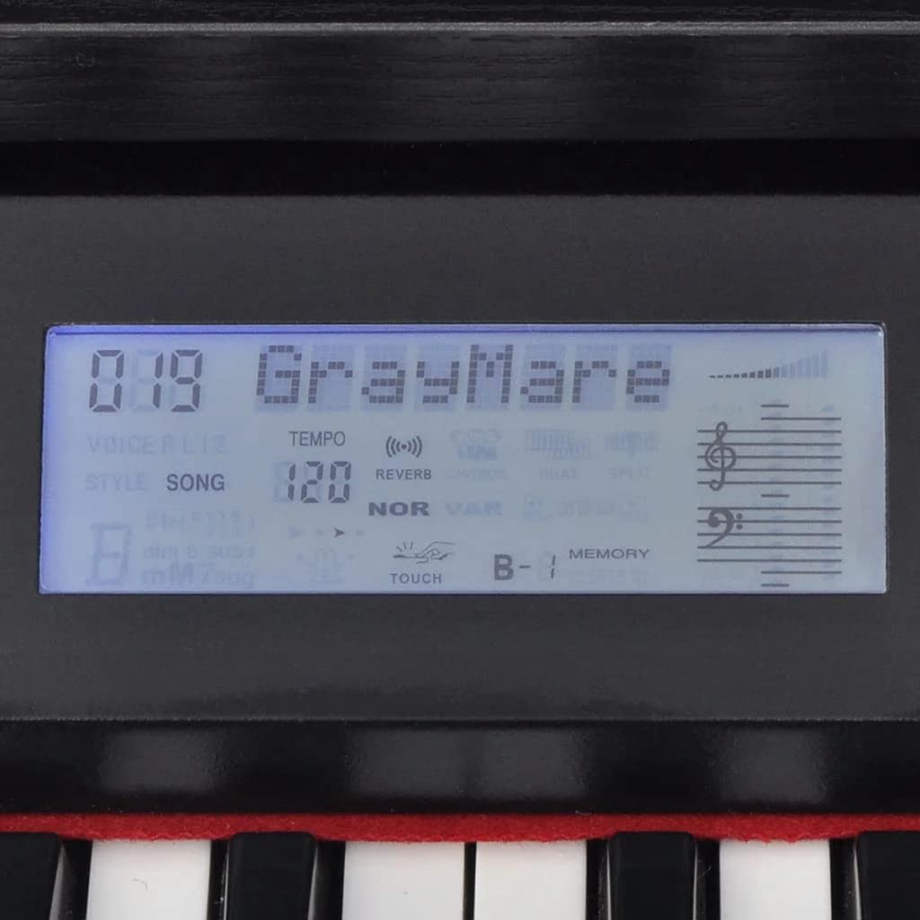 vidaXL 88-Key Digital Piano w/Pedals Black Melamine Board Keyboard Music
