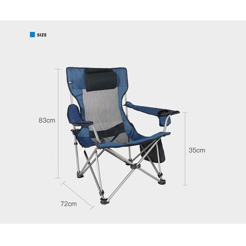 FHDGH Adults Heavy Duty Portable Folding Camping Chair with Cup Holder Pillow and Carry Bag (Color : E, Size : As Shown)