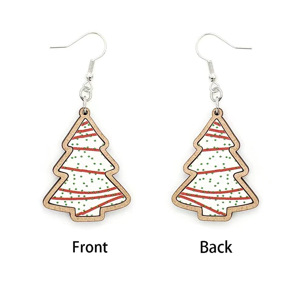 Cute Christmas Tree Cake Earrings for Women.